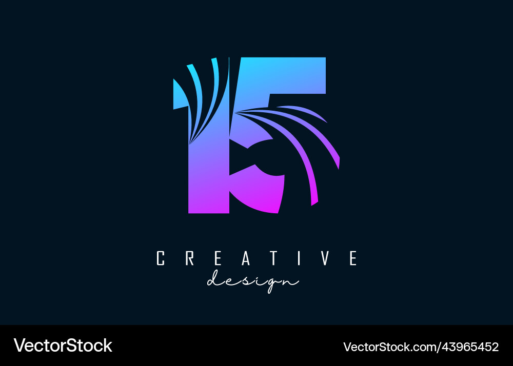 Colorful creative number 15 1 5 logo with leading Vector Image
