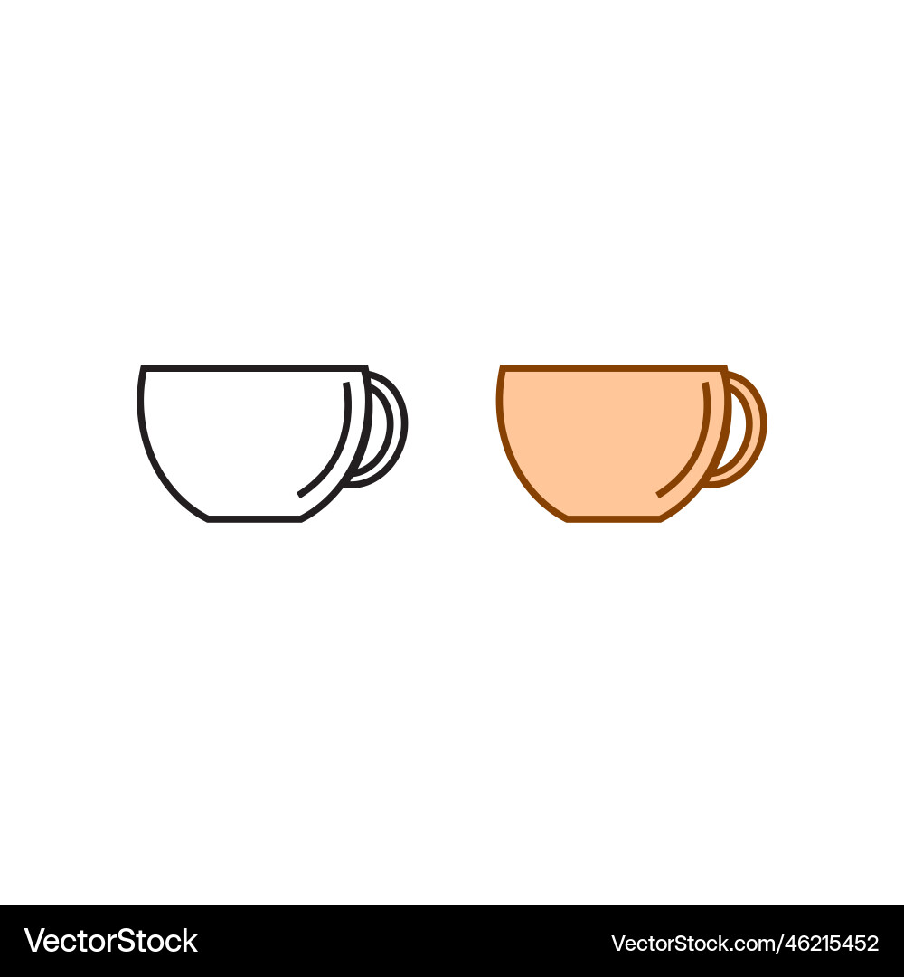 Cup logo icon colorful and outline Royalty Free Vector Image