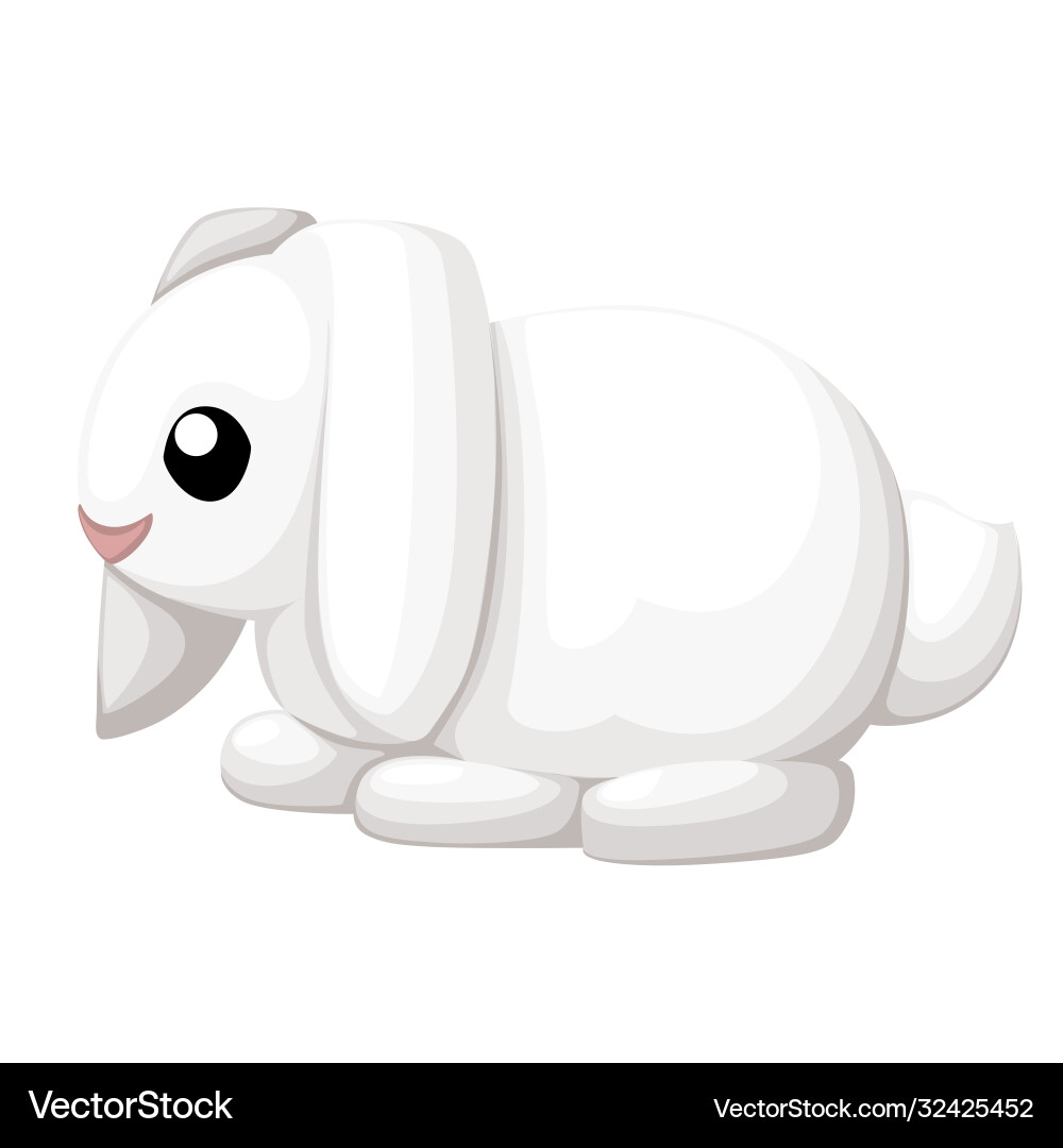 Cute bunny cartoon style design white rabbit sits Vector Image