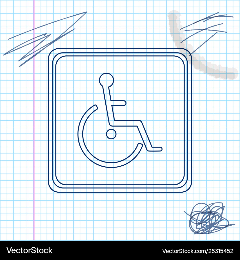 Disabled handicap line sketch icon isolated Vector Image