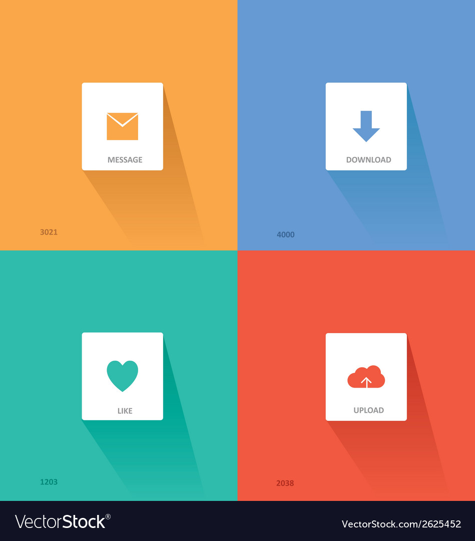 For icons long shadow 2 Royalty Free Vector Image