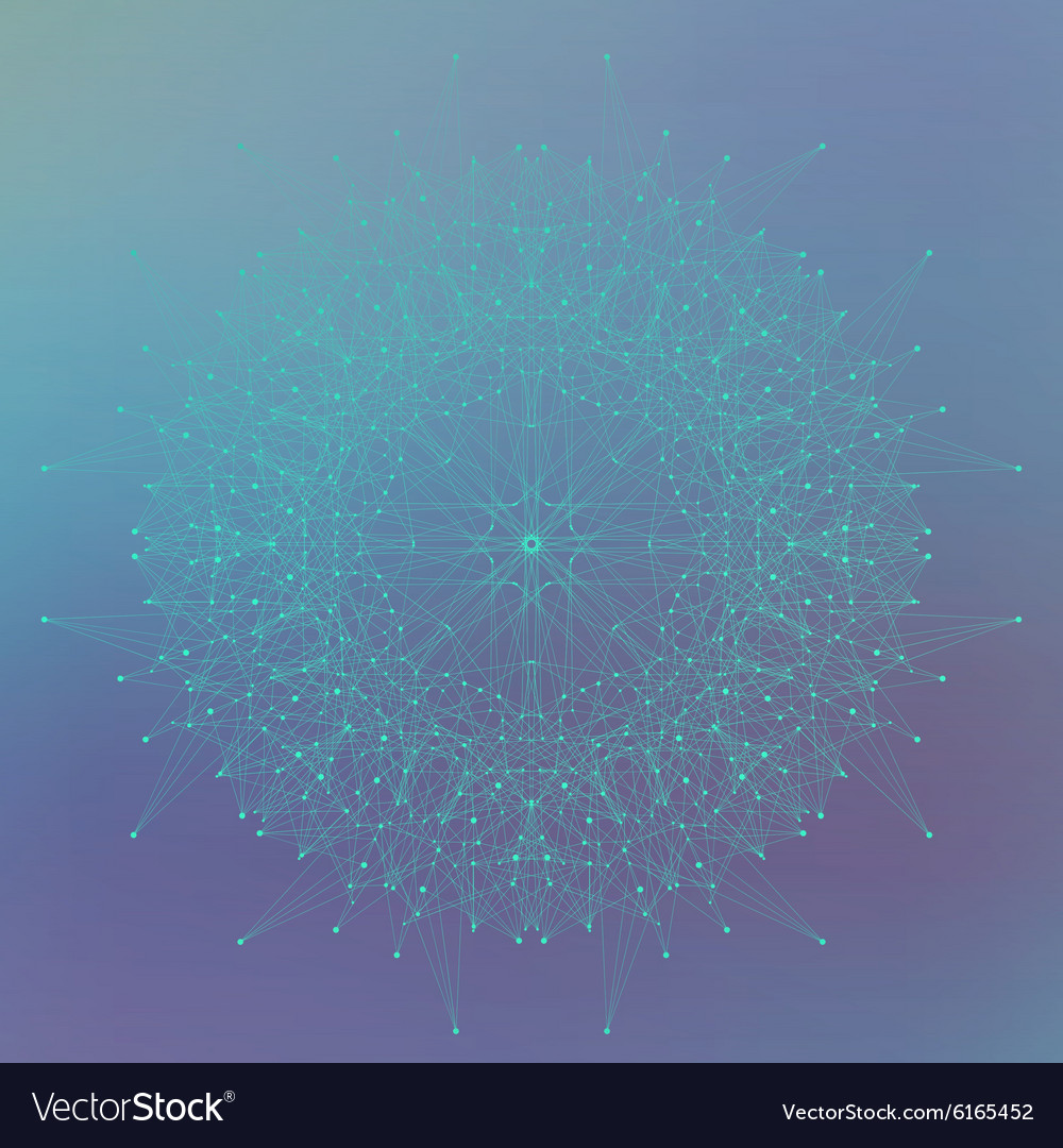 Geometric Abstract Form With Connected Lines Vector Image