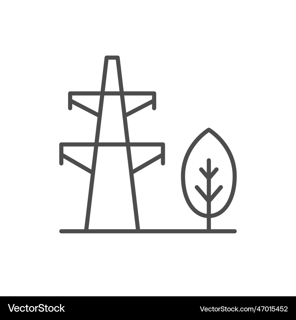 Green energy line outline icon Royalty Free Vector Image