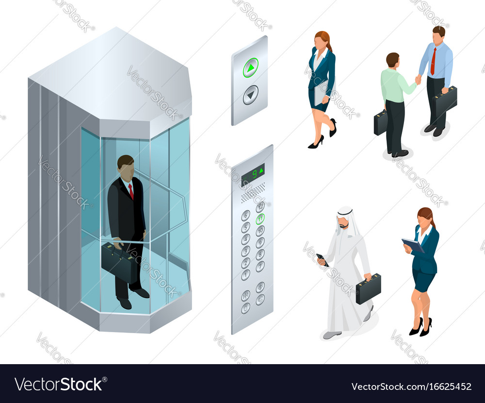 Isometric design elevator Royalty Free Vector Image