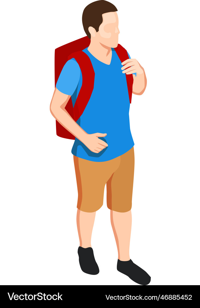 Isometric male tourist Royalty Free Vector Image