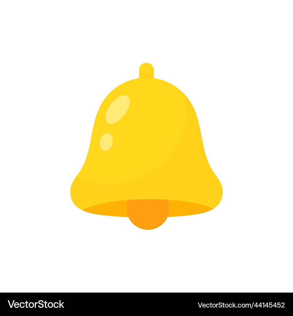 Notification the golden bell vibrating loudly Vector Image