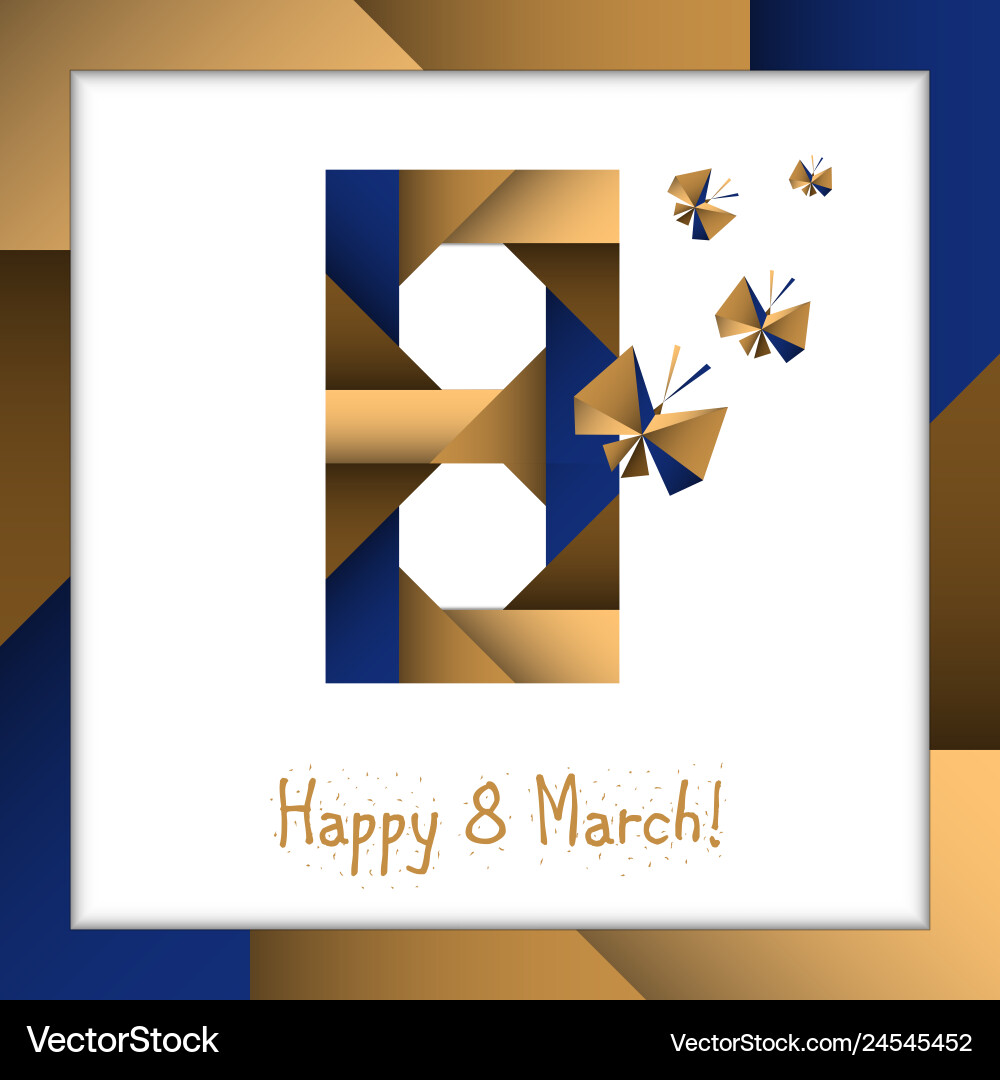 Postcard happy march 8 greeting card design Vector Image