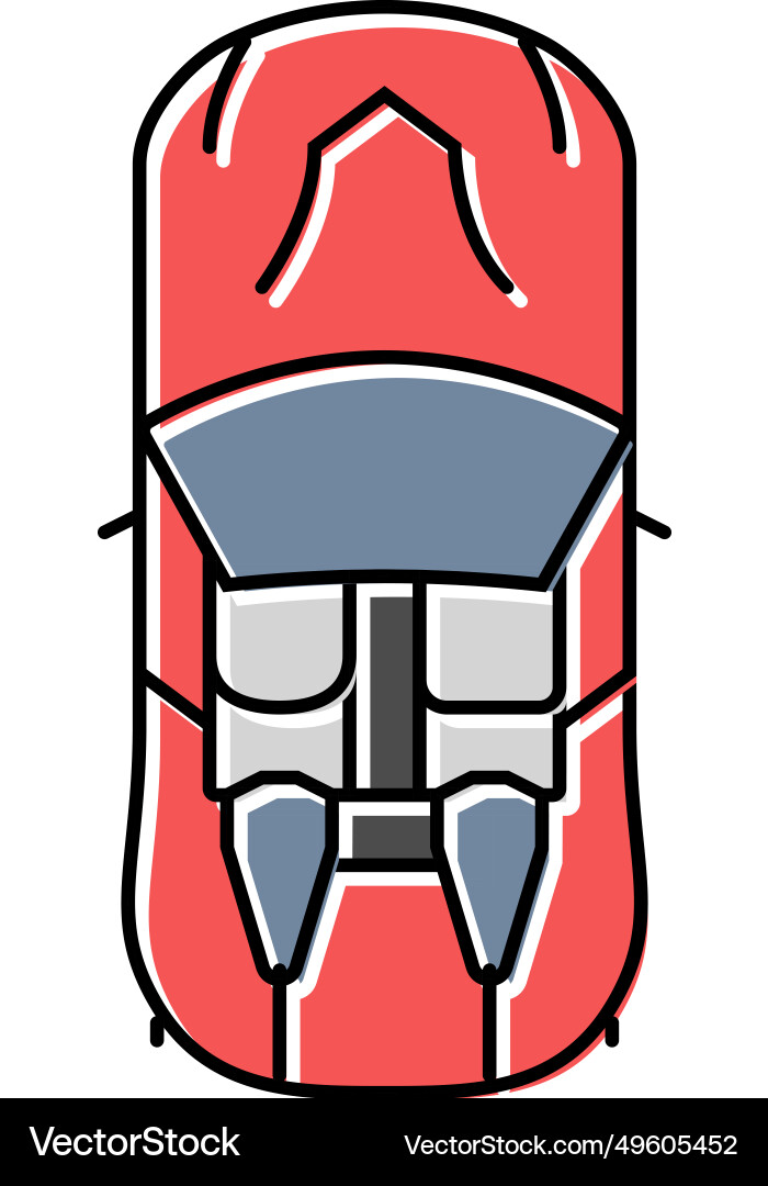 Road car top view color icon Royalty Free Vector Image