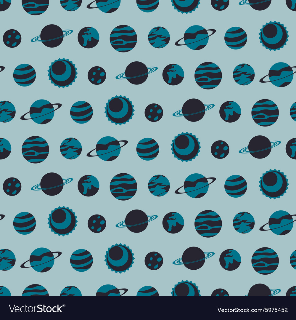 Seamless background with planets Royalty Free Vector Image