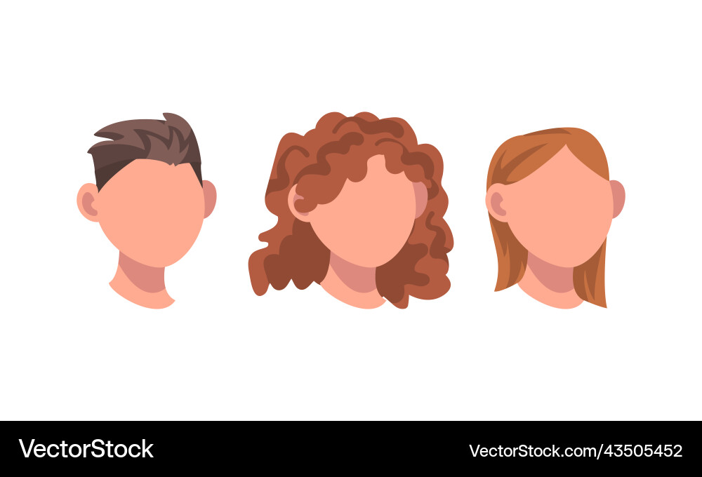 Woman head with face and neck having different Vector Image