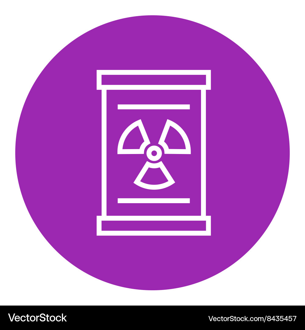 Barrel with ionizing radiation sign line icon Vector Image