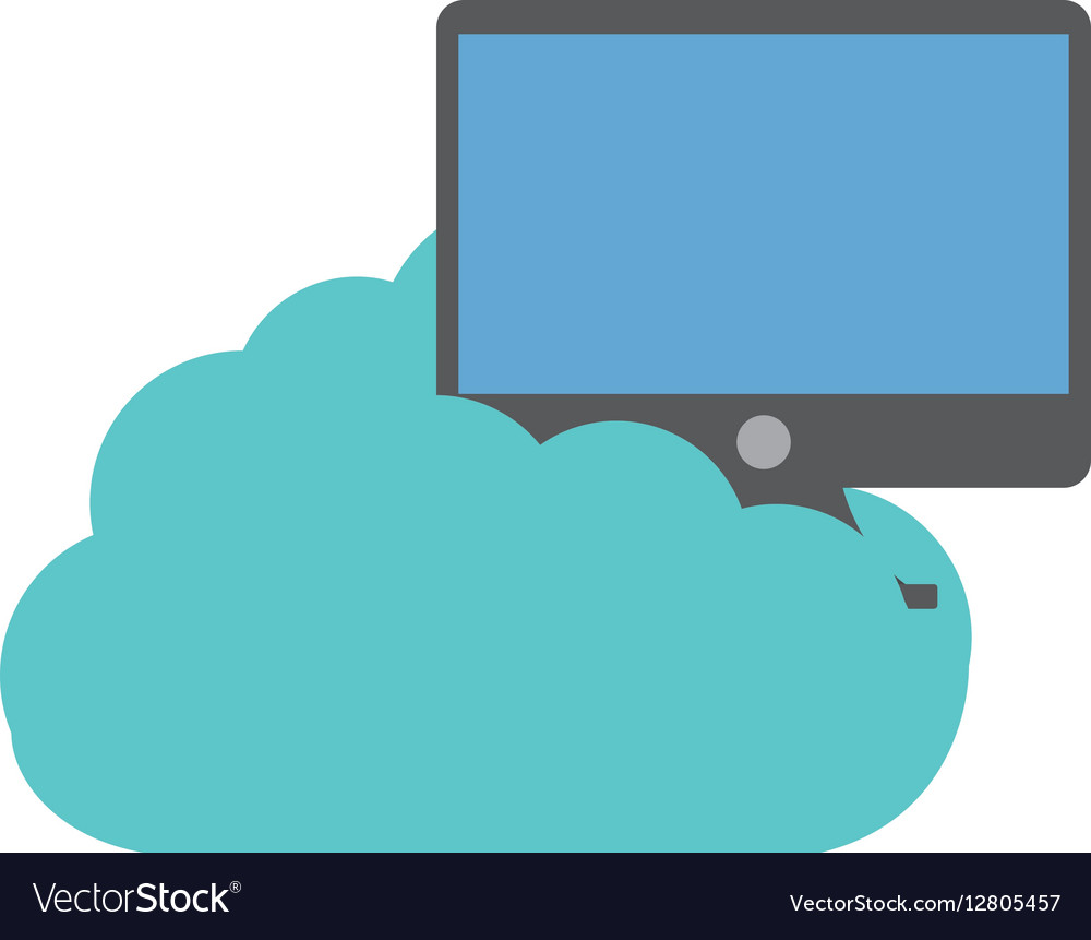 Cloud computer screen device technology Royalty Free Vector