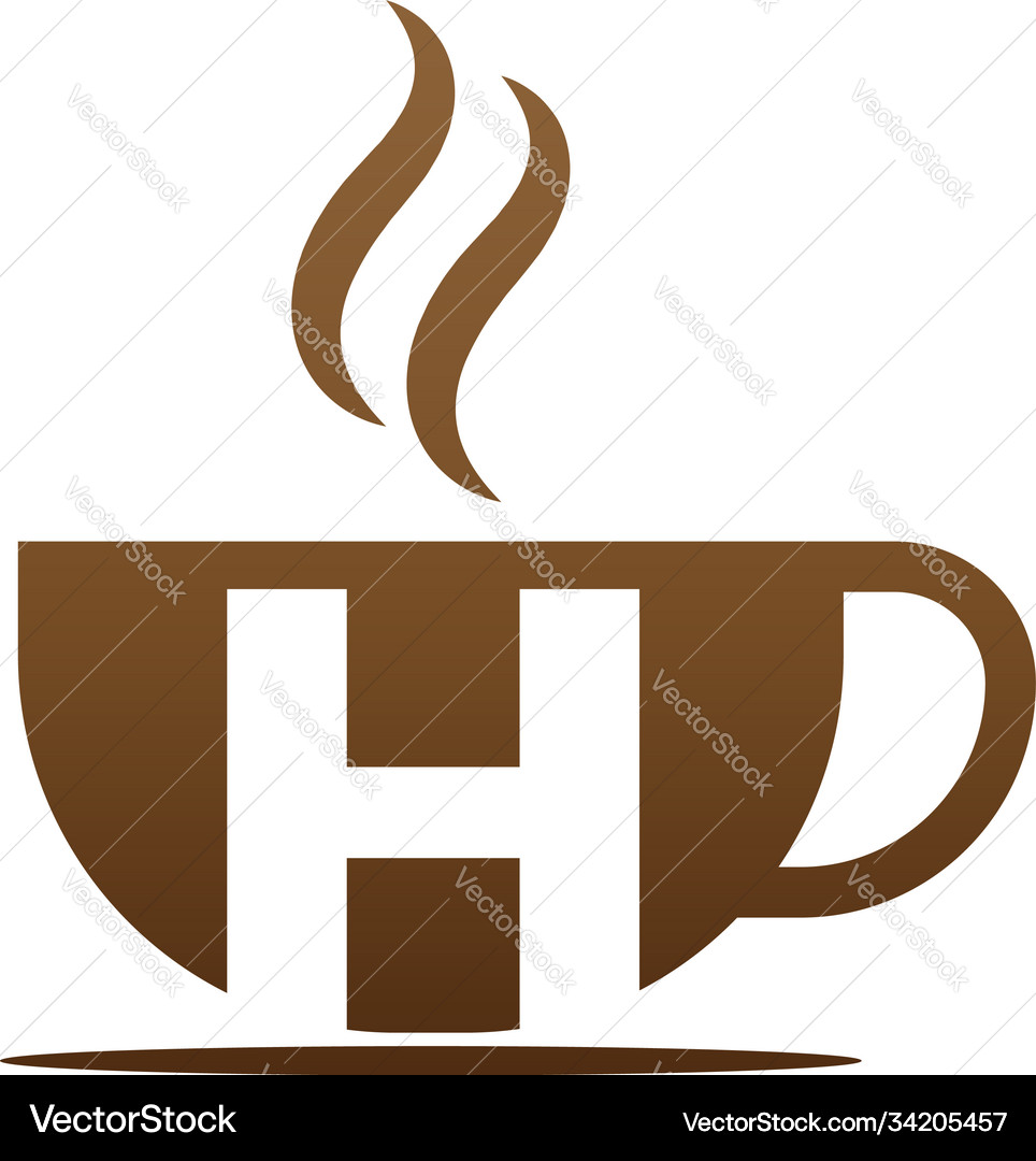 Coffee cup icon design letter h logo Royalty Free Vector