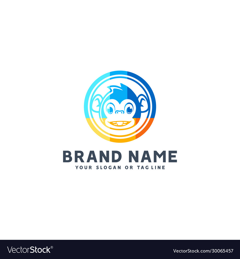Colorful apes logo design Royalty Free Vector Image Colorful apes logo design Royalty Free Vector Image