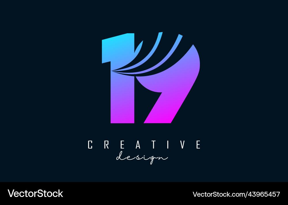 Colorful creative number 19 1 9 logo with leading Vector Image