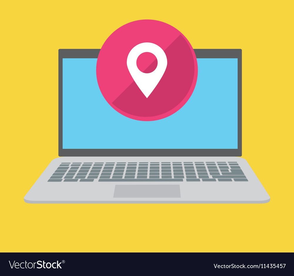 Computer gps ubication Royalty Free Vector Image