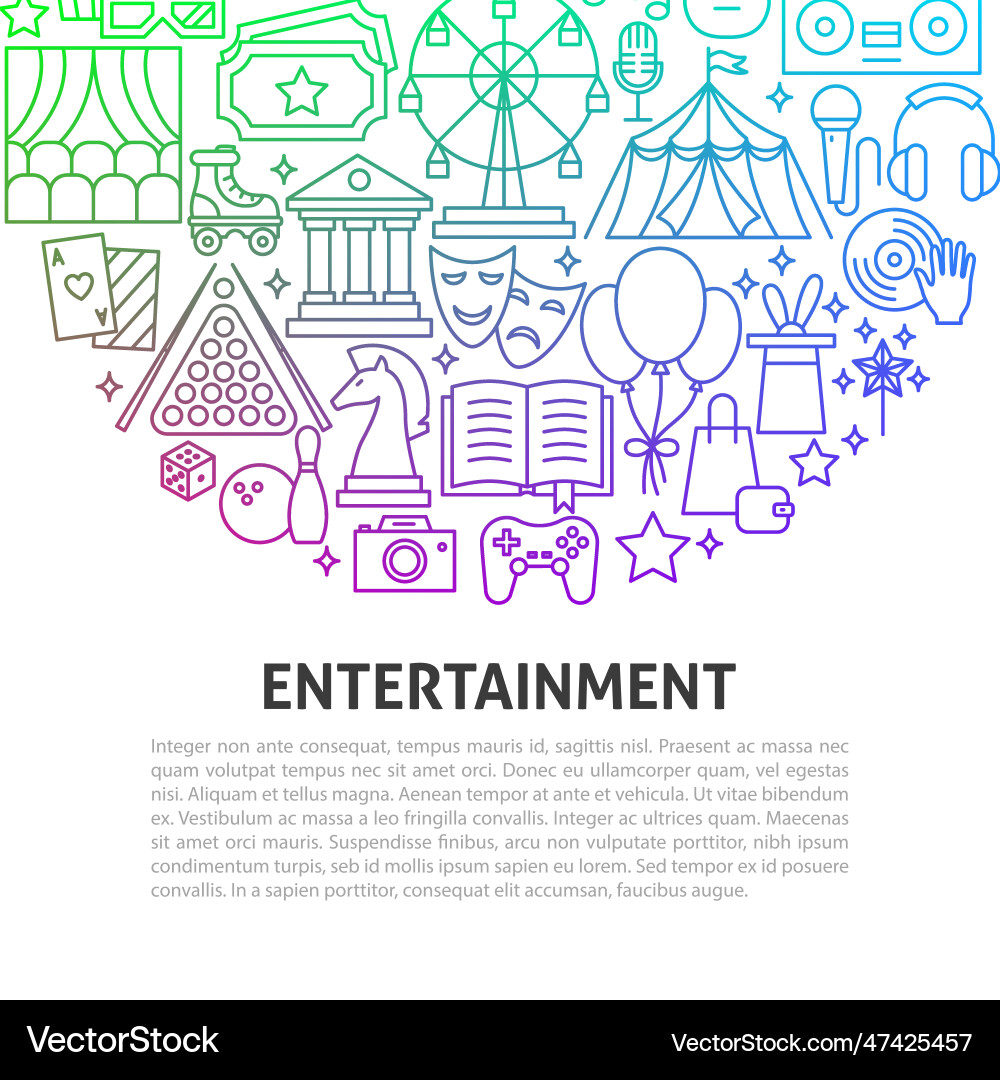 Entertainment & Leisure Line Art Royalty Free Vector