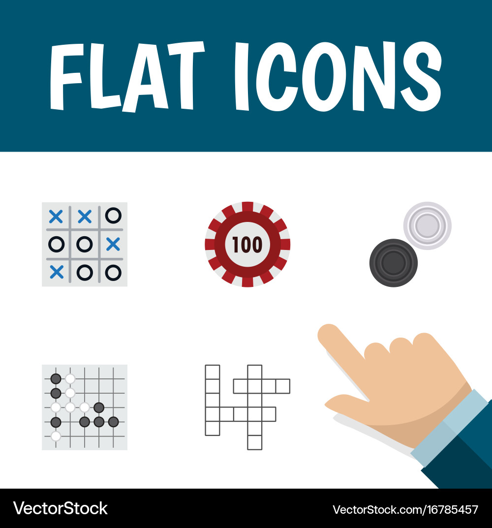 Flat icon play set of gomoku chequer guess Vector Image