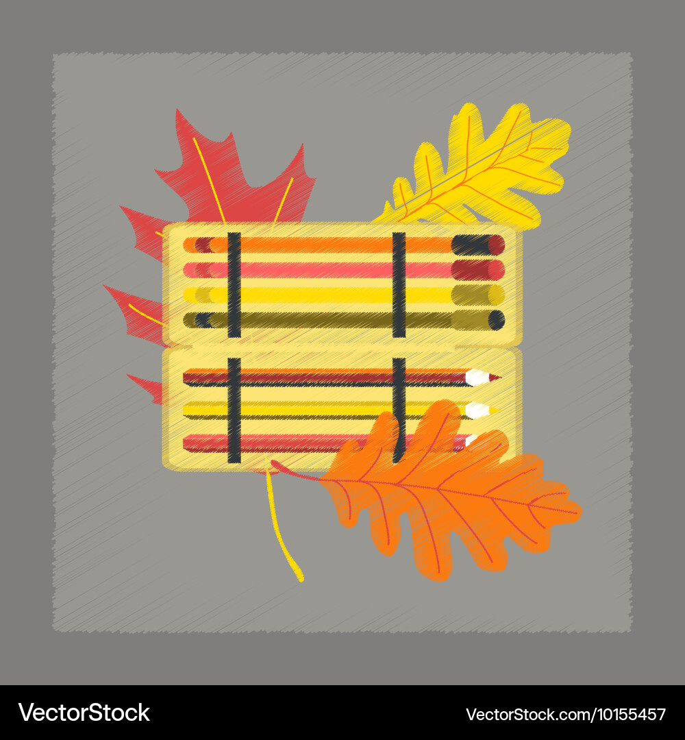 Flat shading style icon pencil box pencil pen Vector Image