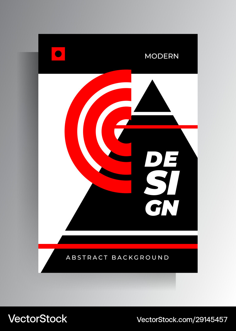 Geometric cover design black-red-white 10 eps Vector Image