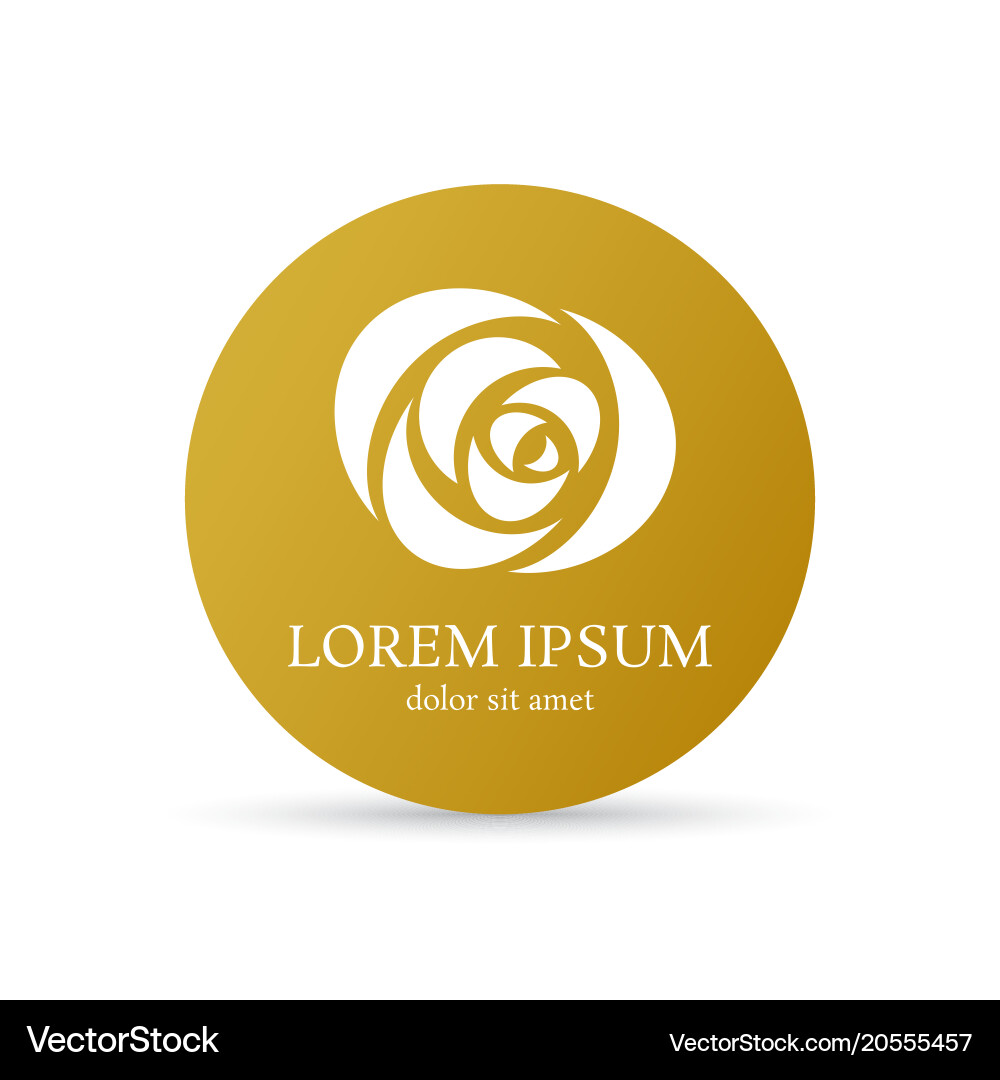 Golden rose curve logo design template Royalty Free Vector