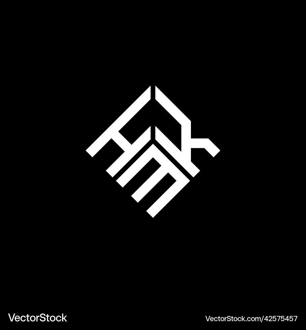 Hmk letter logo design on black background Vector Image