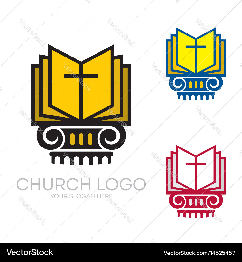 Holy bible and jesus cross Royalty Free Vector Image