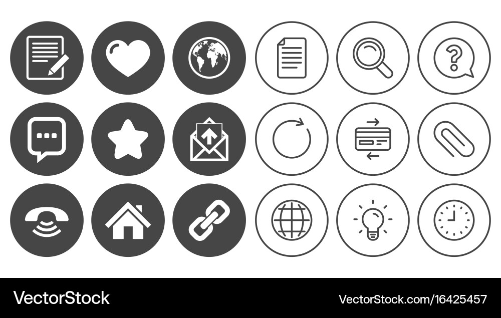 Mail contact icons communication signs Royalty Free Vector