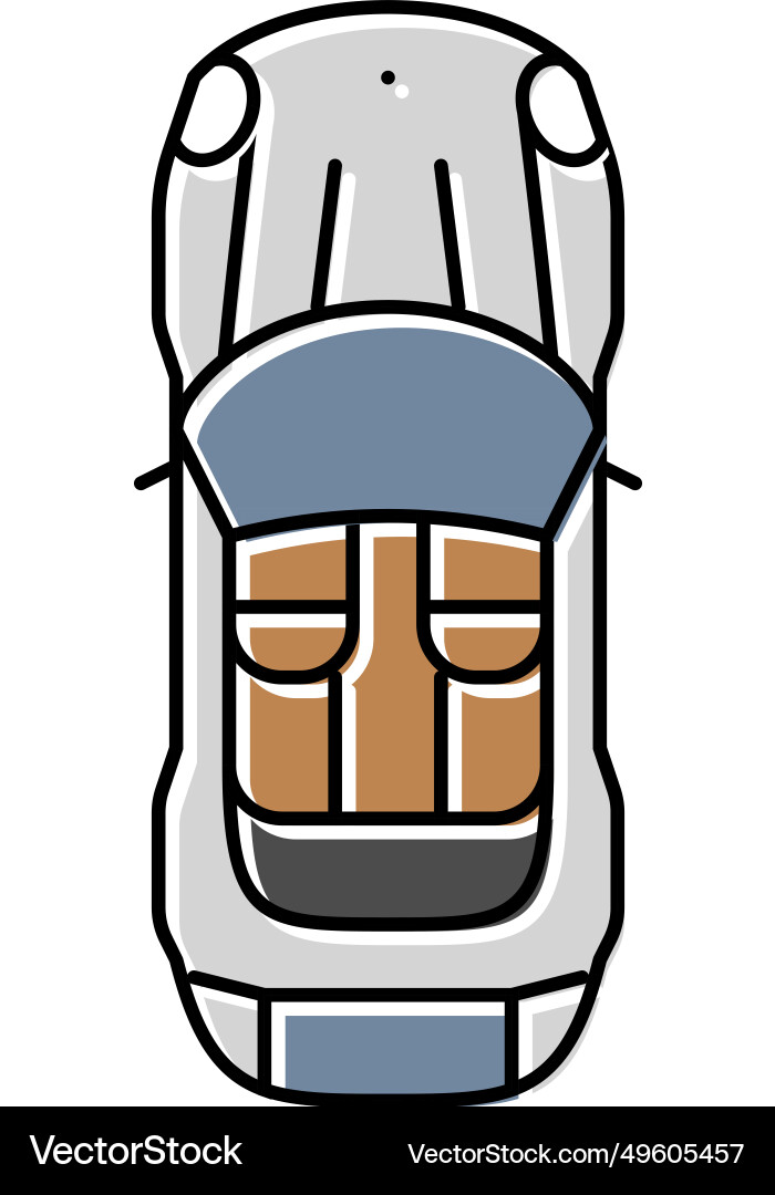 Power car top view color icon Royalty Free Vector Image