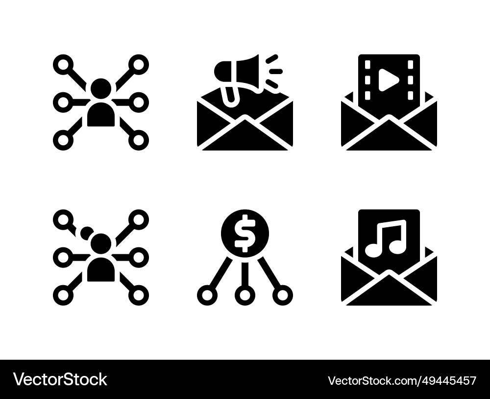 Simple set of digital marketing solid icons Vector Image