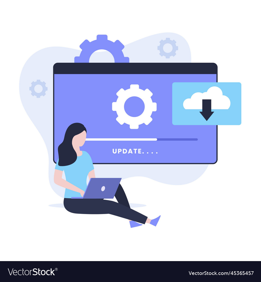 Software update flat design concept Royalty Free Vector