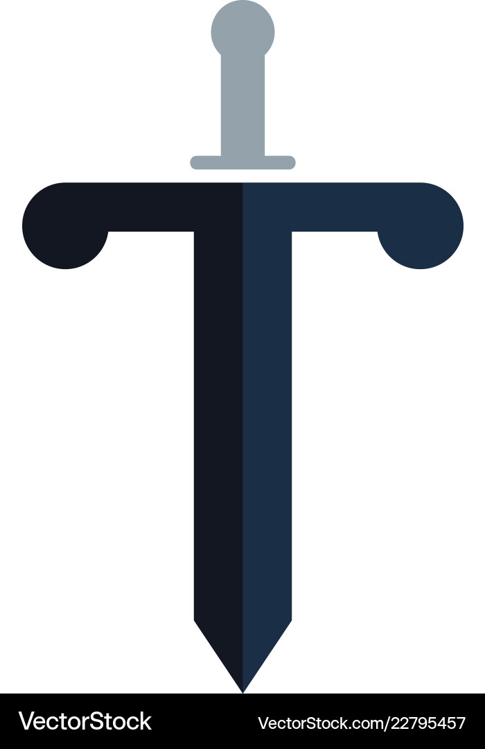 Sword letter t logo icon design Royalty Free Vector Image
