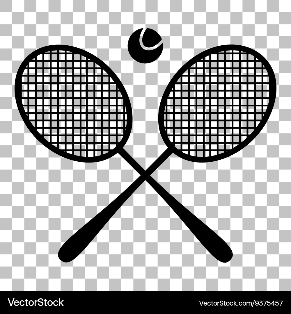 Tennis racket sign flat style black icon Vector Image