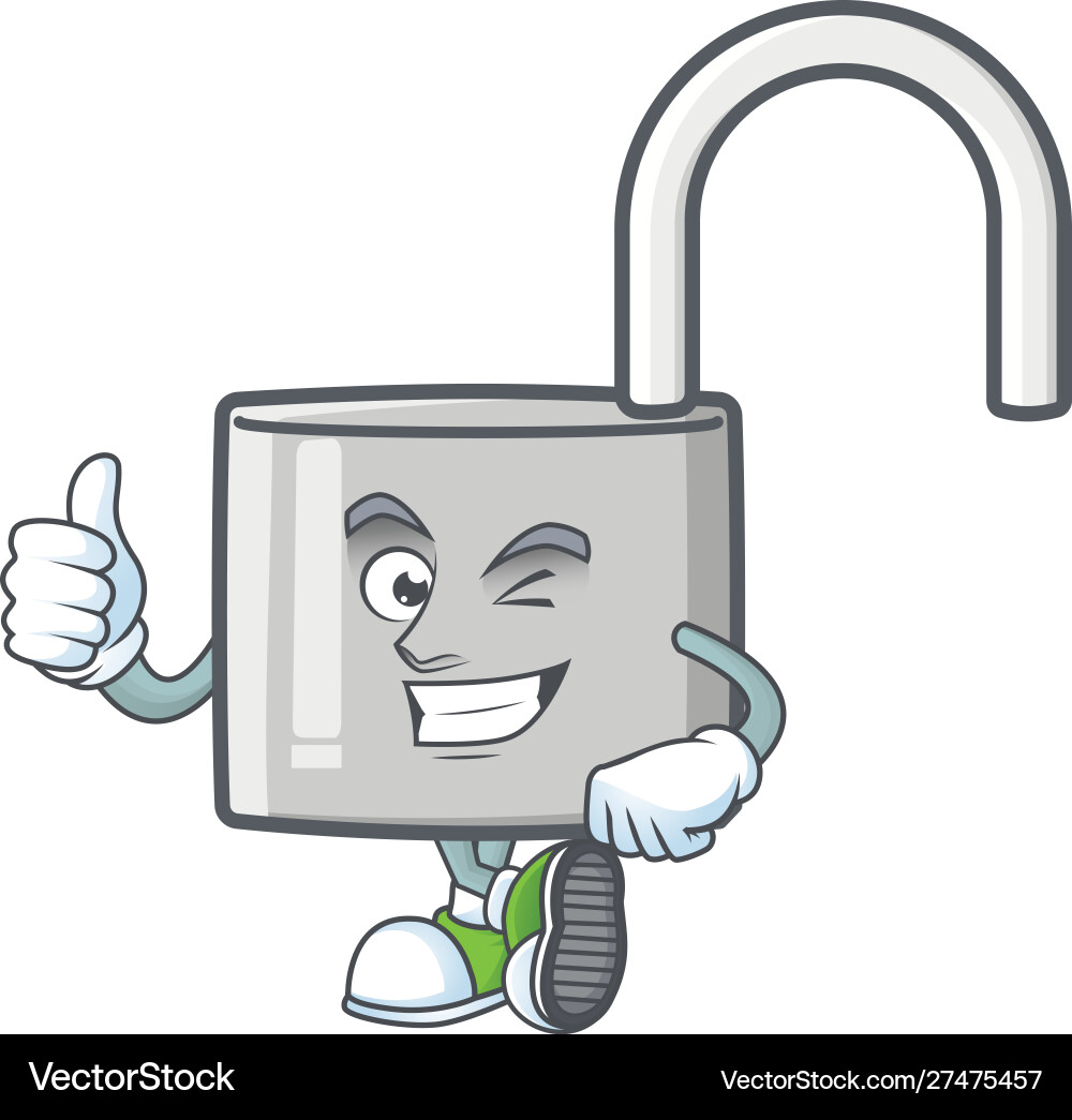 Thumbs up unlock key icon in character Royalty Free Vector
