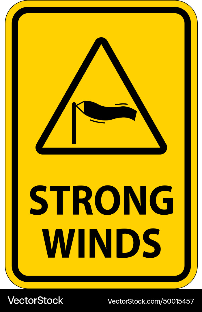 Water safety sign warning - strong winds Vector Image
