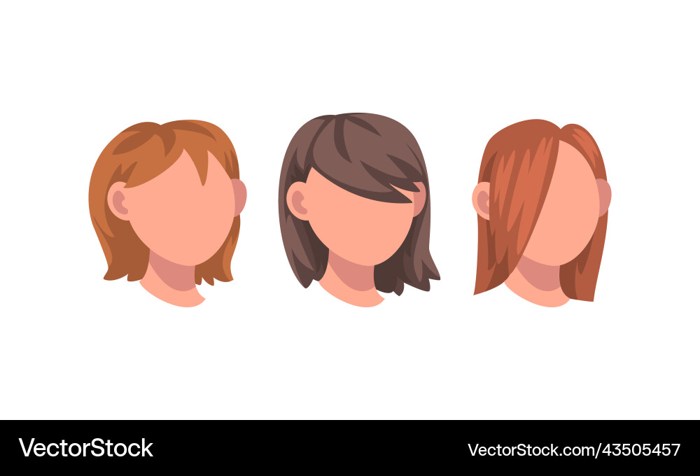 Woman head with face and neck having different Vector Image