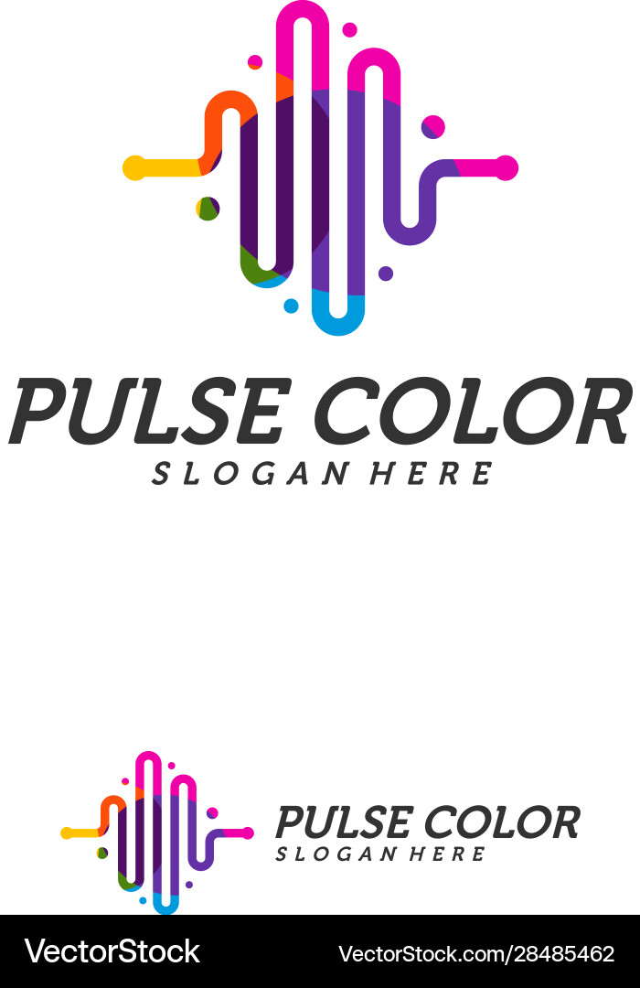 Colorful pulse logo minimalist pulse Royalty Free Vector