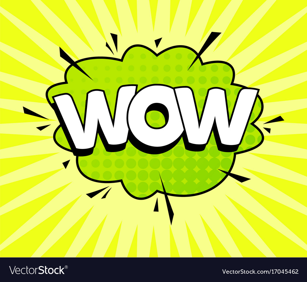 Comic speak bubble effect wow Royalty Free Vector Image