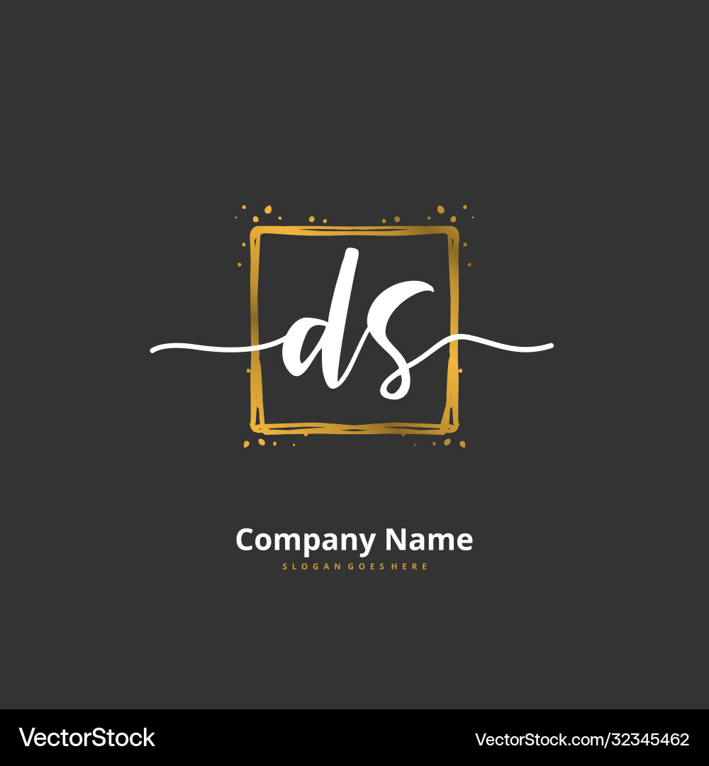 D s ds initial handwriting and signature logo Vector Image
