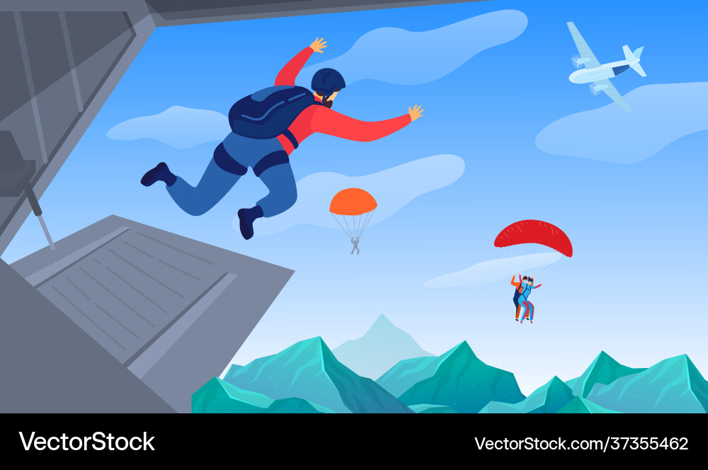 Extreme sport in air Royalty Free Vector Image