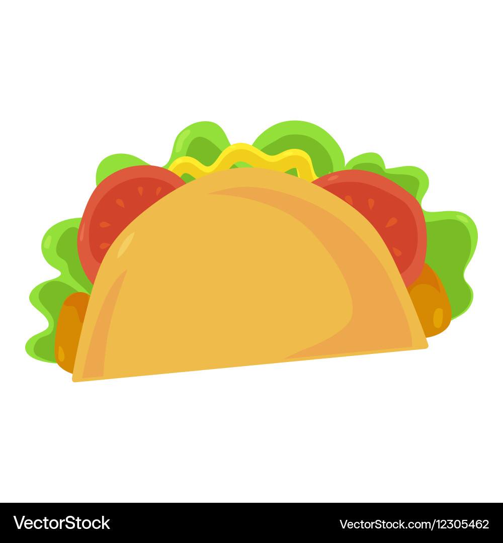 Fast food taco icon Royalty Free Vector Image - VectorStock