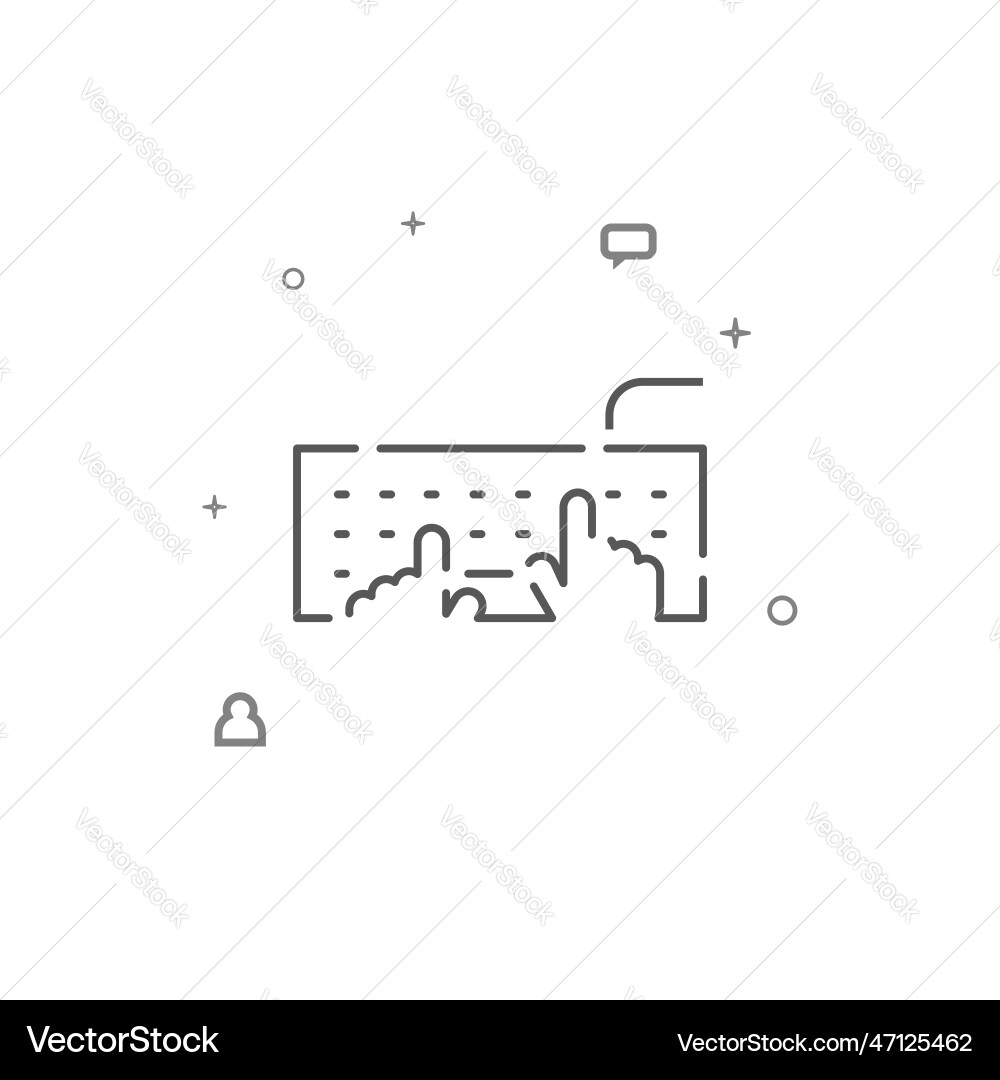 Hands on keyboard simple line icon symbol Vector Image