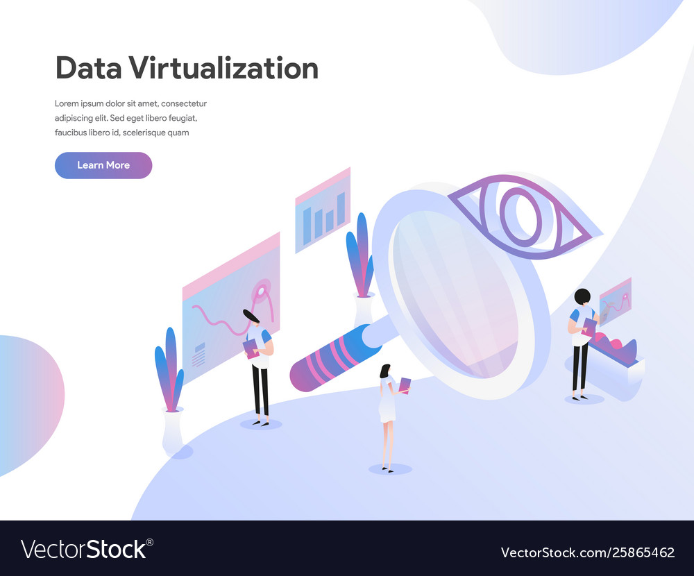 Landing page template data virtualization Vector Image