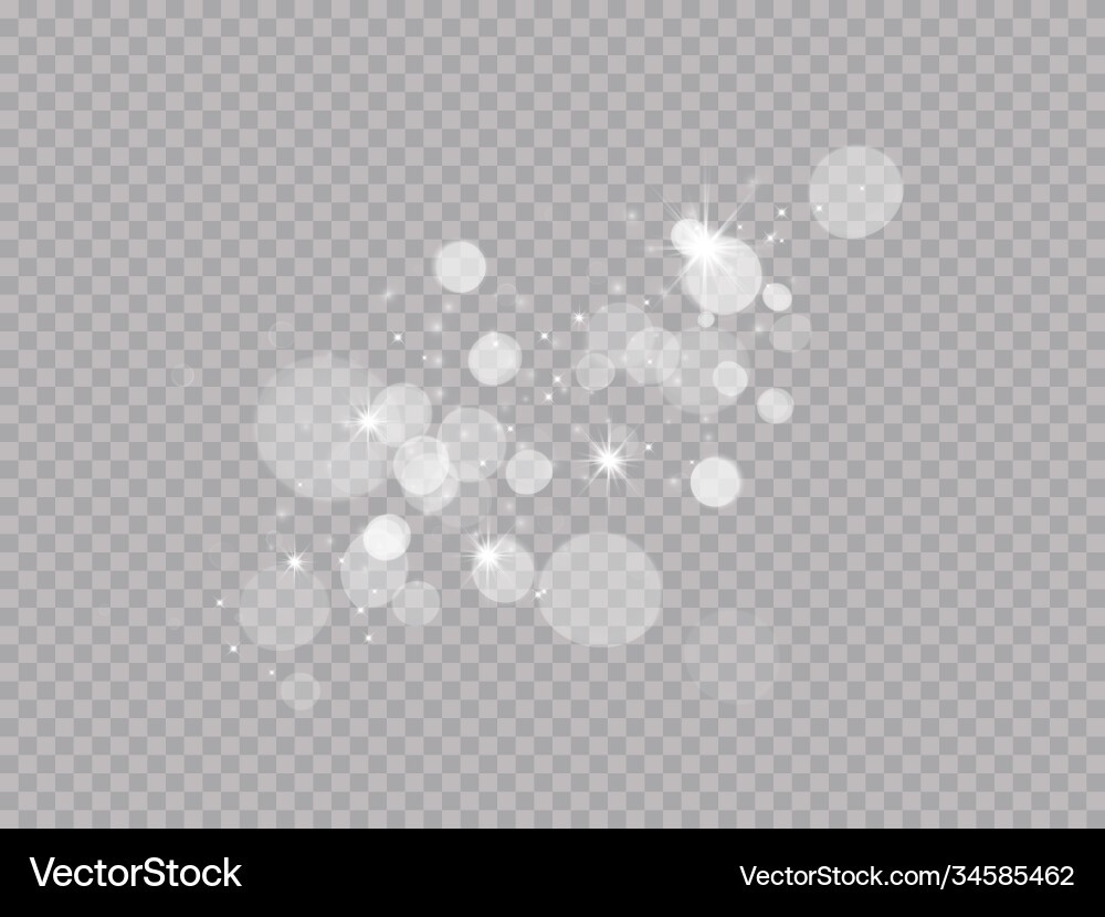 Light effect magic glow bokeh effect on white Vector Image