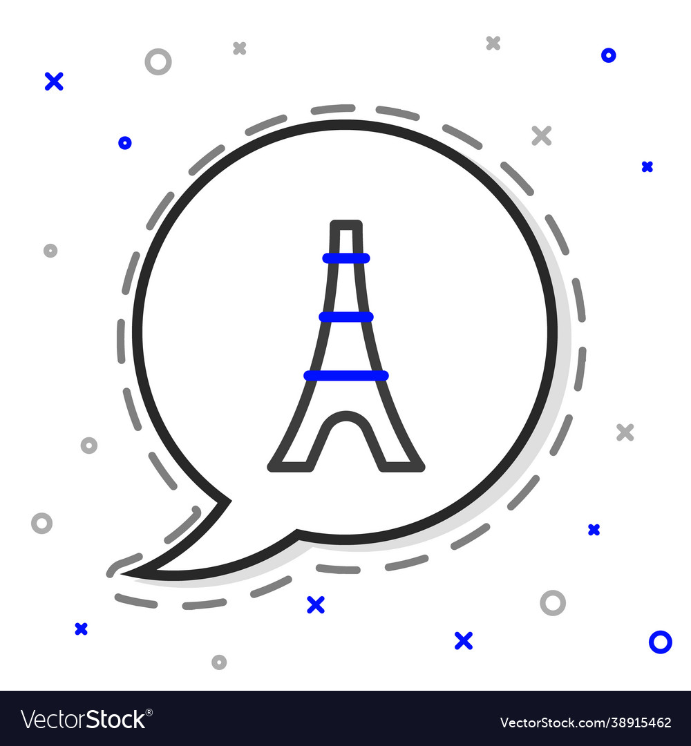 Line eiffel tower icon isolated on white Vector Image Line eiffel tower icon isolated on white Vector Image