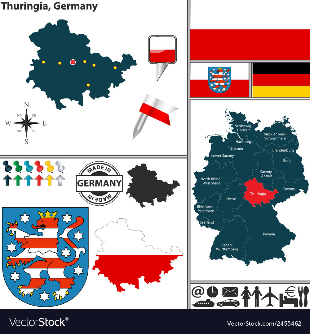 Map thuringia Royalty Free Vector Image - VectorStock