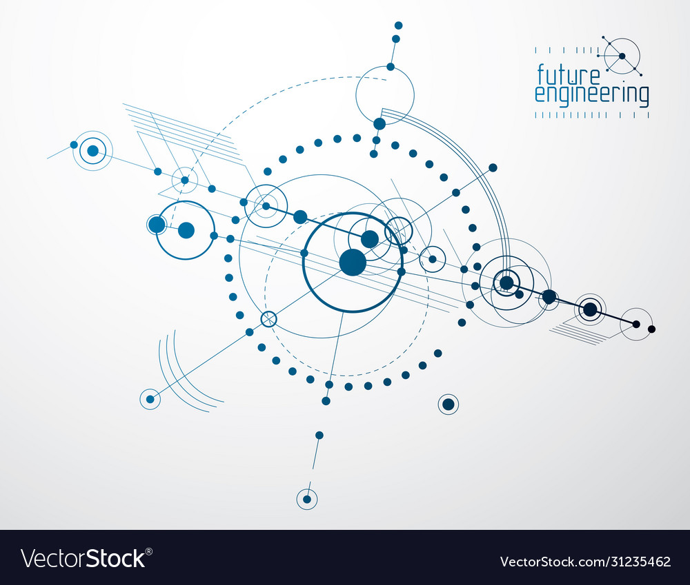 Mechanical scheme engineering drawing Royalty Free Vector
