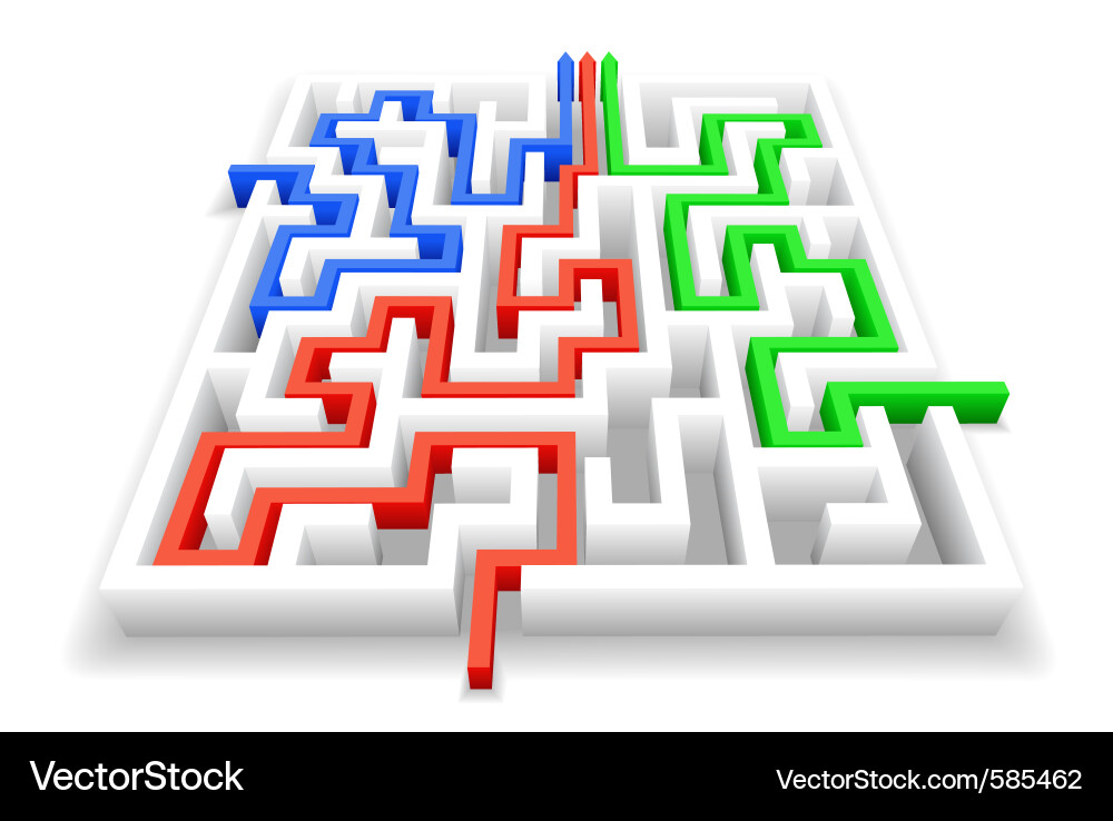 Passage of the maze Royalty Free Vector Image - VectorStock