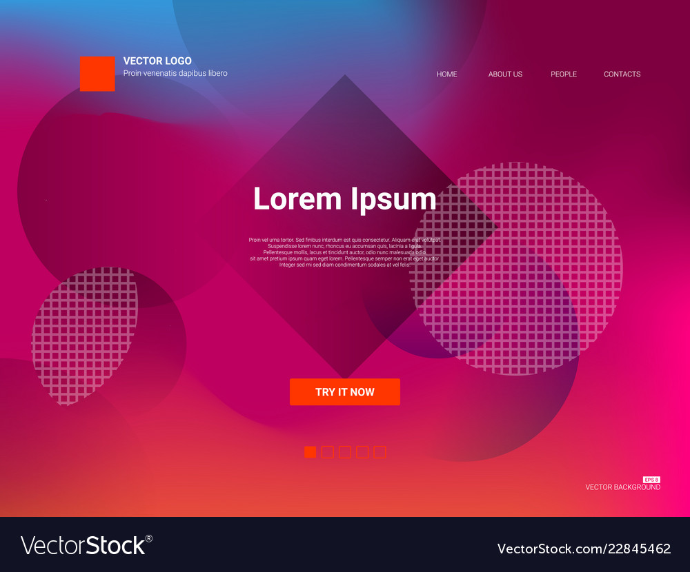 Responsive landing page web template or apps Vector Image
