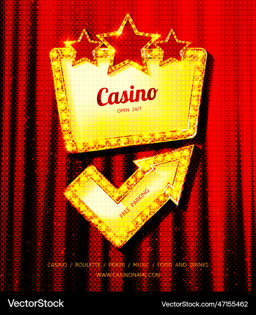 Retro light sign vintage style banner Royalty Free Vector